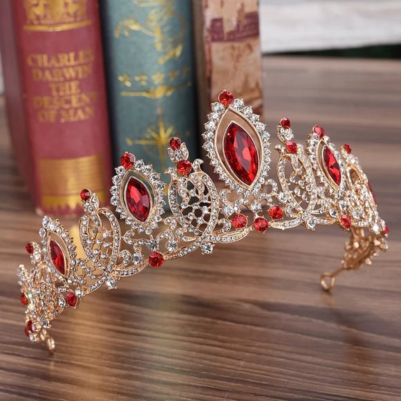 Accessories | Red Ruby Tiara Crown Princess Queen Headdress Bridgerton ...